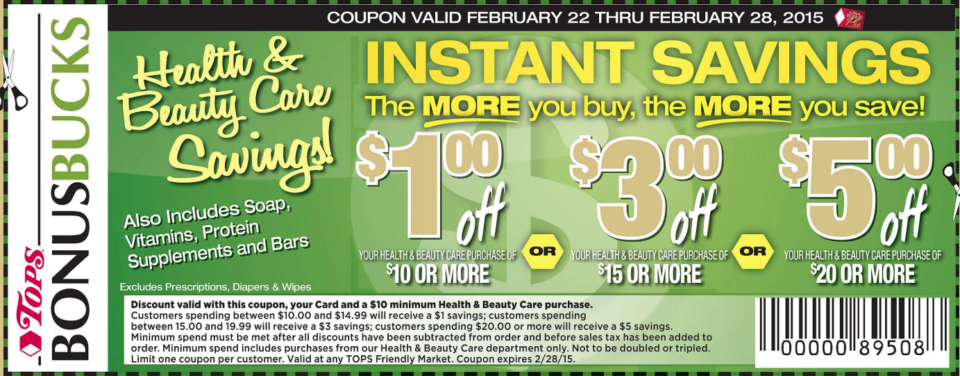 Printable Tops Market Coupons --Free Milk Click to Card plus Health ...