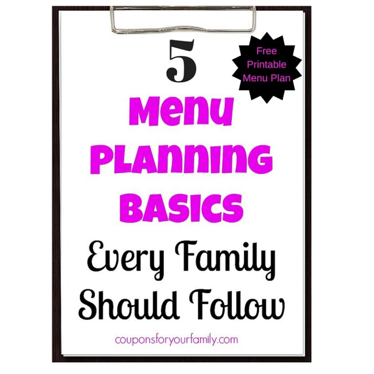 Five Menu Planning Basics to Follow with Free Template!