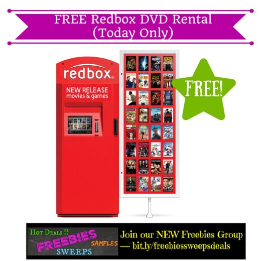 Freebies Offer: FREE Redbox DVD Rental (Today Only)