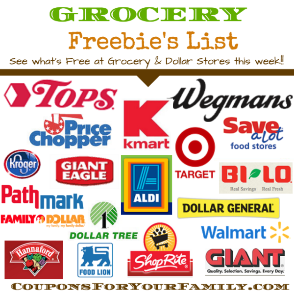 See what Free Groceries are available this week 8/16 - 8/22