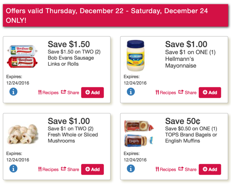 Exclusive Late Week Tops Markets Coupons are live: Mushrooms, Bagels ...