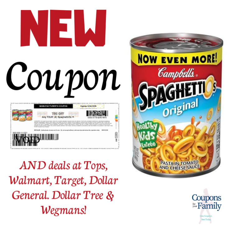 *Rare* Campbells Spaghettios Coupon & deals as low as $.63-$.82 a can!!