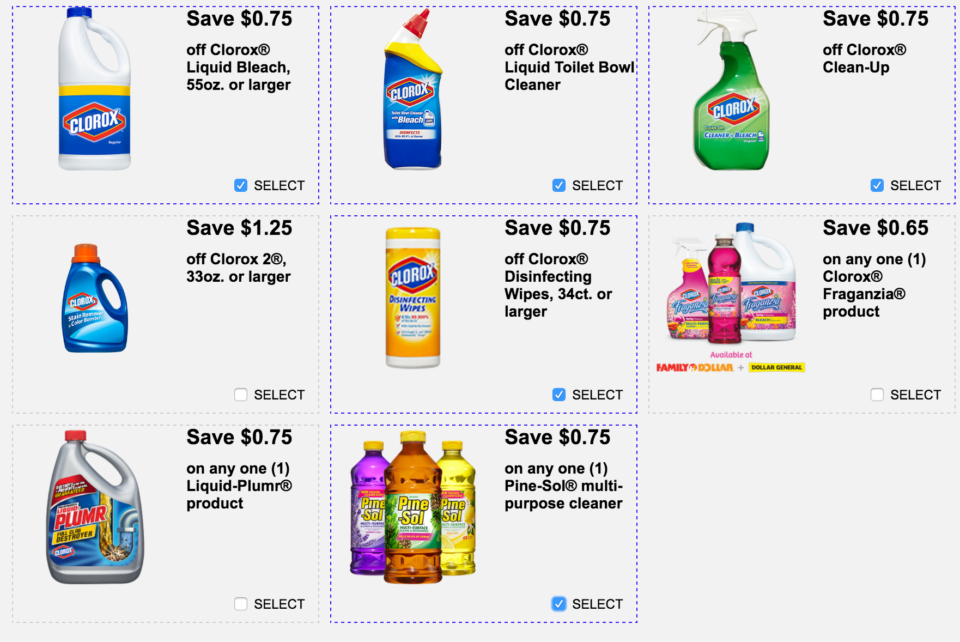 Pinesol & Clorox Coupon Deals at Tops makes for as low as $.05 each!