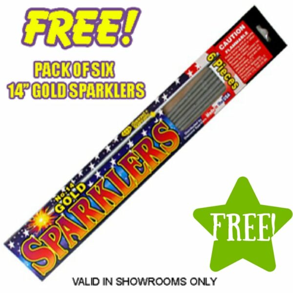 FREE Pack of 6 Gold Sparklers at Phantom Fireworks