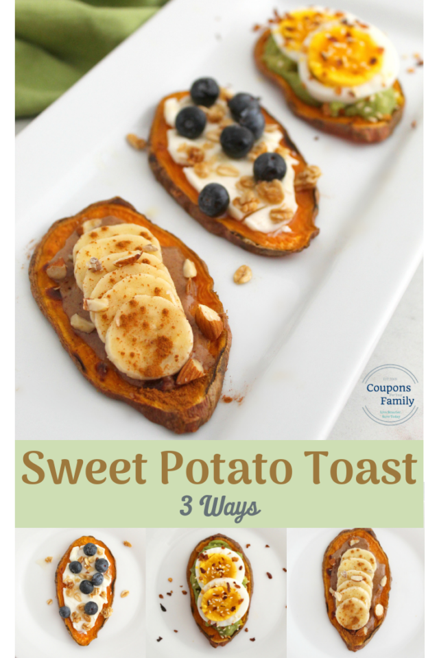 Easy Sweet Potato Toast Recipe with 3 different toppings!