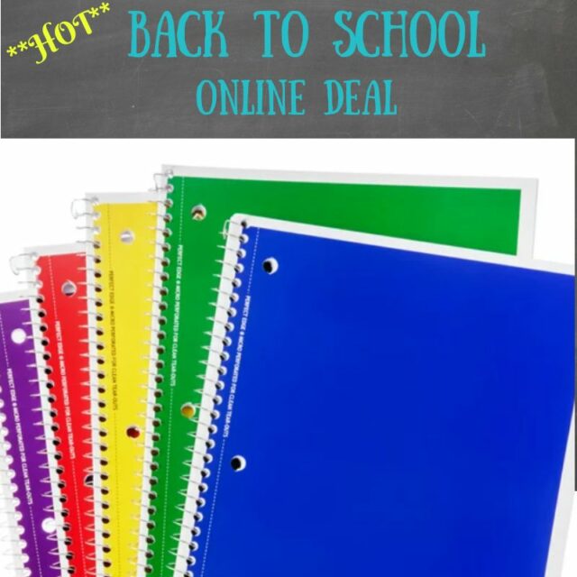 Walmart 1-Subject Spiral Notebooks only $.25, 3 Subject $1.44, 5 ...