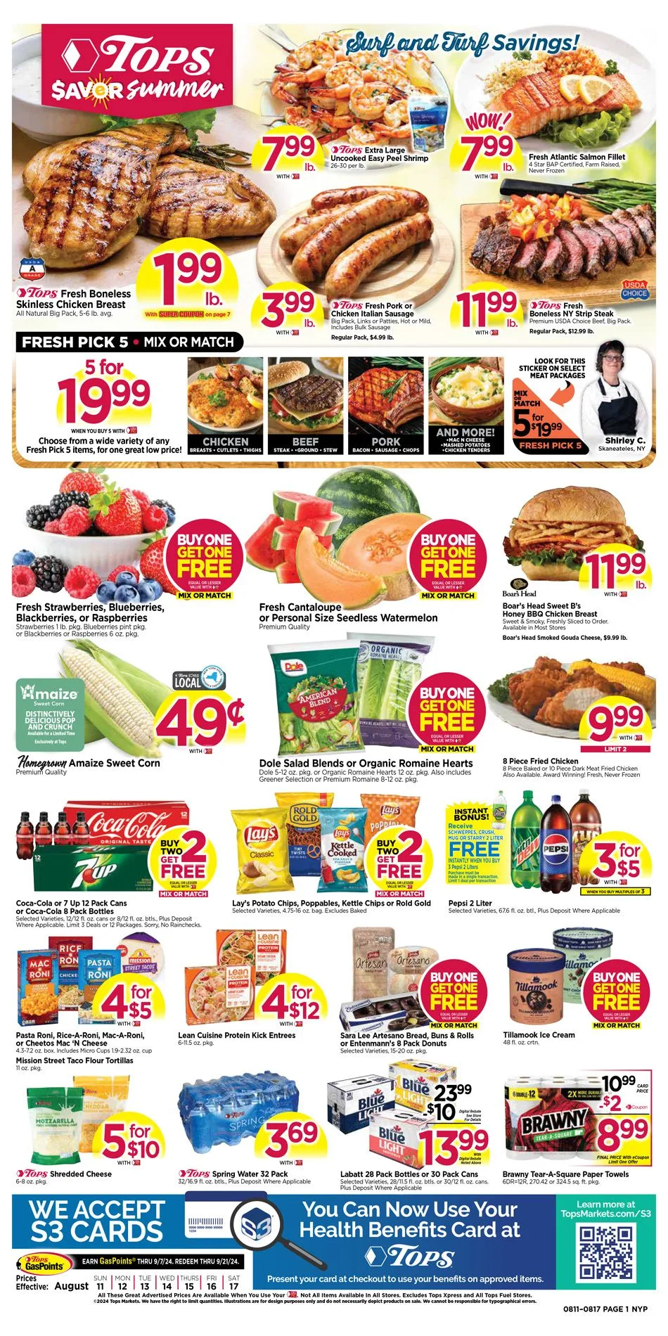 Tops Early (8/11/24 - 8/17/24) Weekly Ad Preview