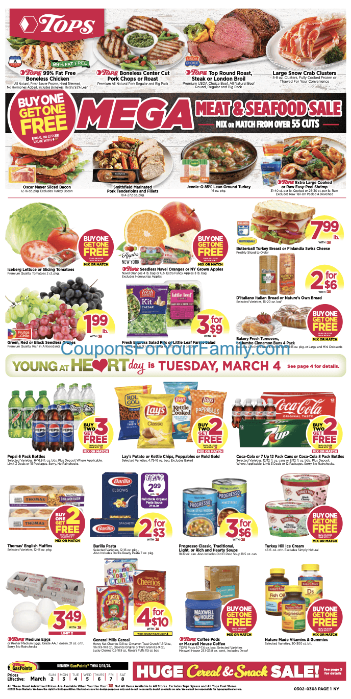 Tops Early (3/9/25 - 3/15/25) Weekly Ad Preview - $2.49lb Chicken ...