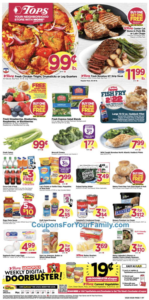 Tops Early (3/23/25 - 3/29/25) Weekly Ad Preview: Monopoly is back!