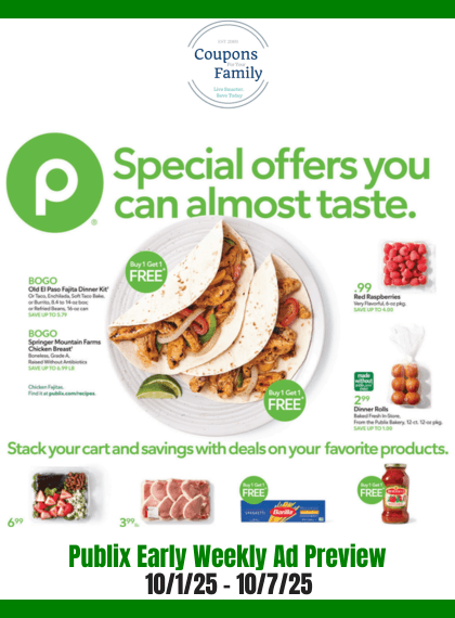 Publix Early Weekly Ad (10/1/25 -10/7/25) & (9/20/25 -10/3/25) Extra ...