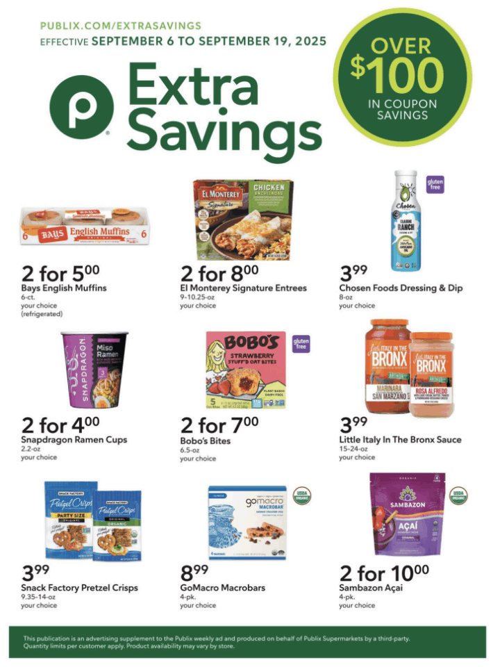 Publix Early Weekly Ad (9/17/25 -9/23/25) & (9/6/25 -9/19/25) Extra ...