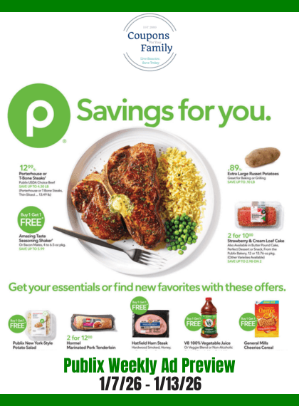 Publix Early Weekly Ad (1/7/26 -1/13/26) & (12/27/25 -1/9/26) Extra ...